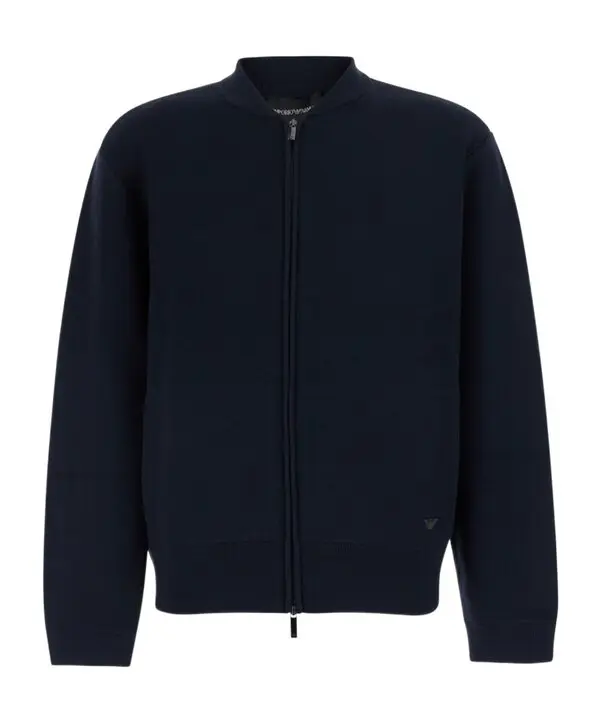 Emporio Armani V-neck Zipped Pullover - Blue