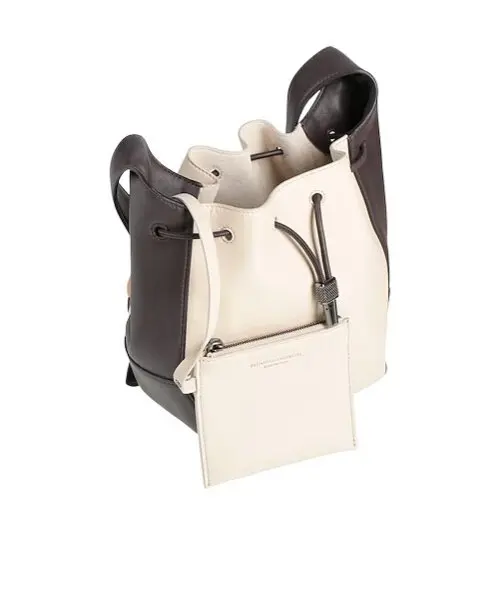 Brunello Cucinelli Two-tone Leather Bucket Bag