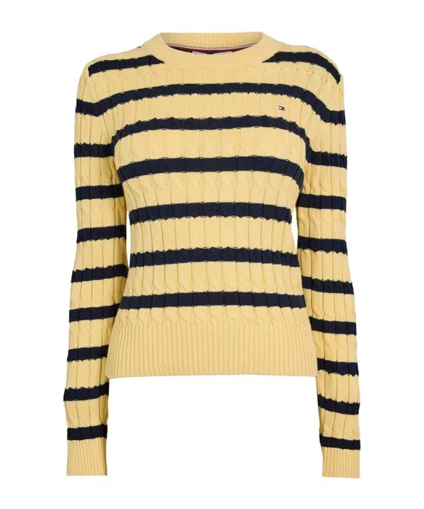 Tommy Hilfiger Pure Cotton Cable Knit Sweater - Nude