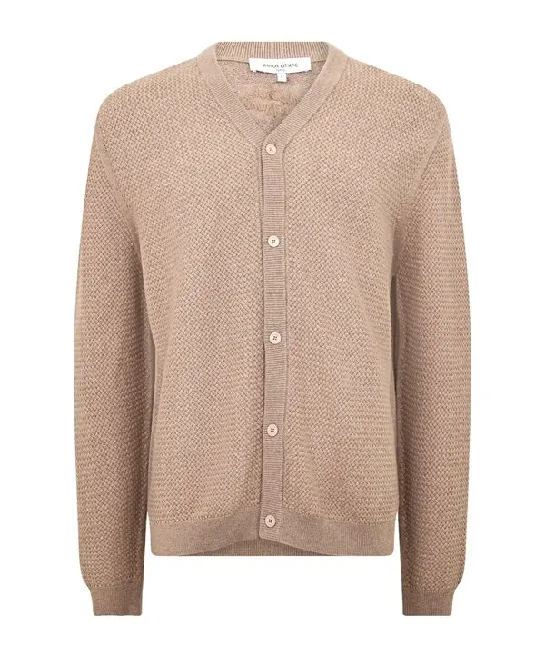 Maison Kitsuné Lightweight Wool Cardigan - Nude