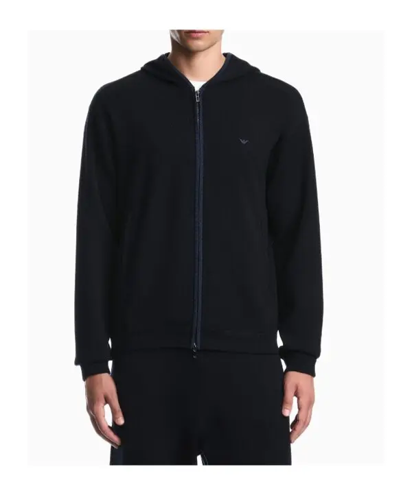 Emporio Armani Zip-up Knitted Hoodie