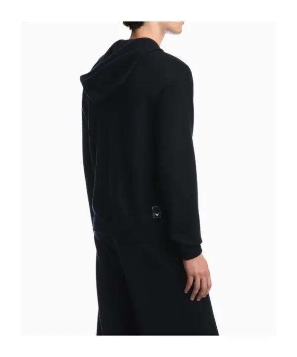 Emporio Armani Zip-up Knitted Hoodie