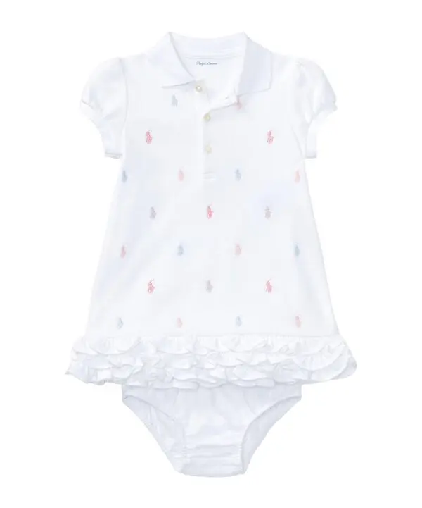 Polo Ralph Lauren Printed Shirt Dress With Ruffled Hem