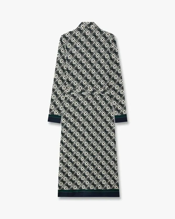 Casablanca Monogram-print Long-sleeve Midi Dress