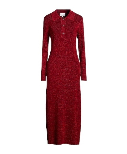 GANNI Midi Dresses - Red