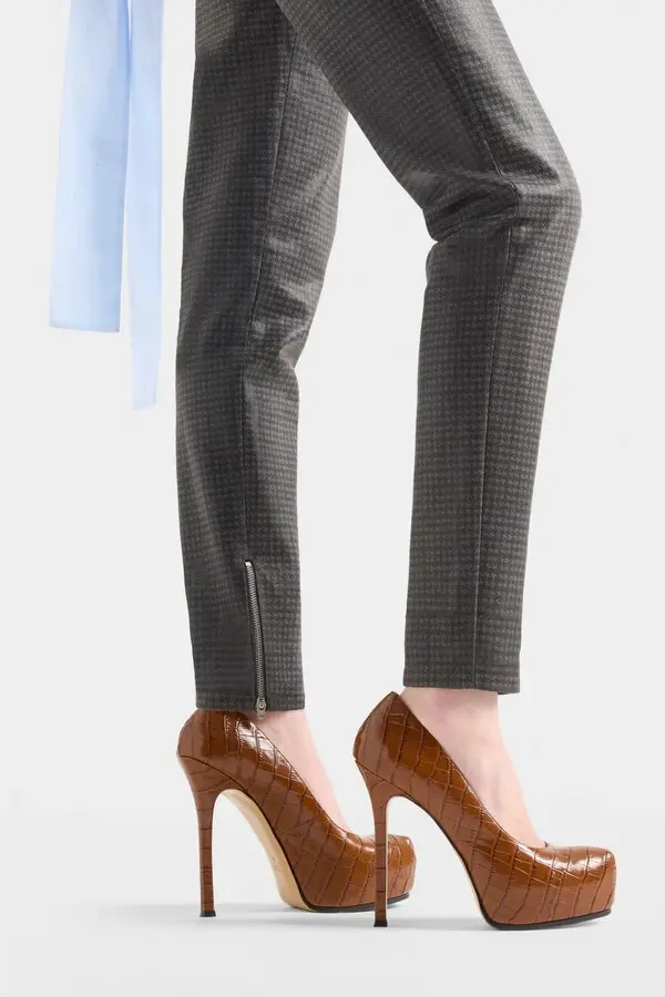 7 For All Mankind Coated Houndstooth Straightleg Jeans