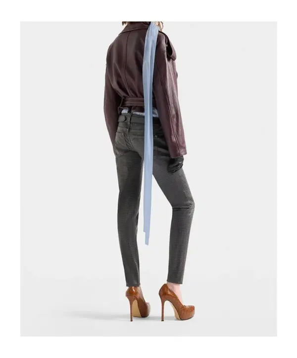 7 For All Mankind Coated Houndstooth Straightleg Jeans