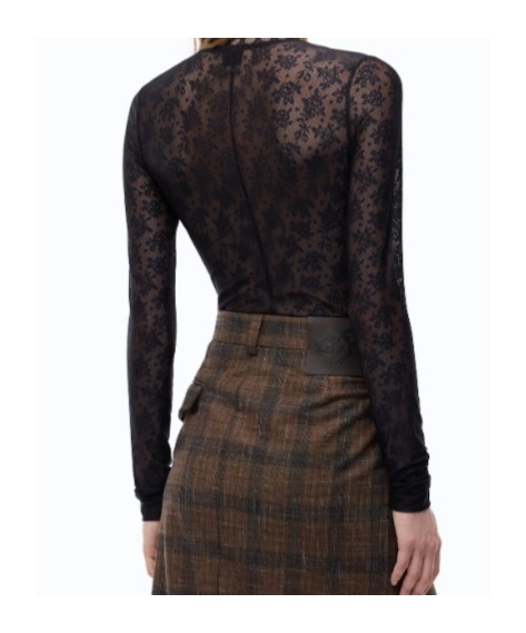 Pinko Floral-lace V-neck Bodysuit