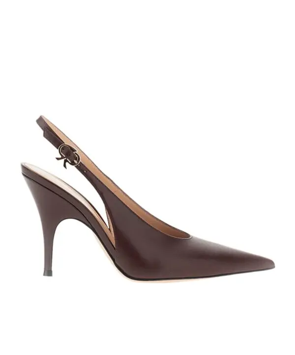 GIANVITO ROSSI Pointed-toe Slingback High Heels - Brown