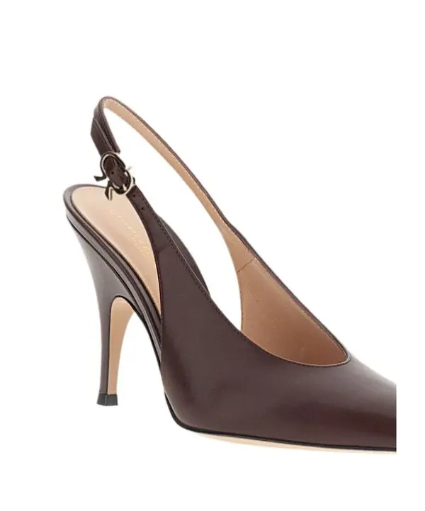 GIANVITO ROSSI Pointed-toe Slingback High Heels - Brown