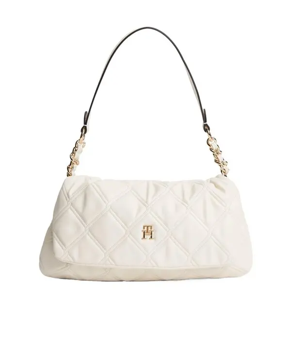 Tommy Hilfiger Quilted Shoulder Bag With Gold Tone Hardware