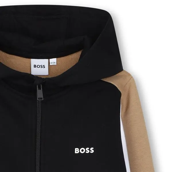 Hugo Boss Color-blocked Zip-up Hoodie