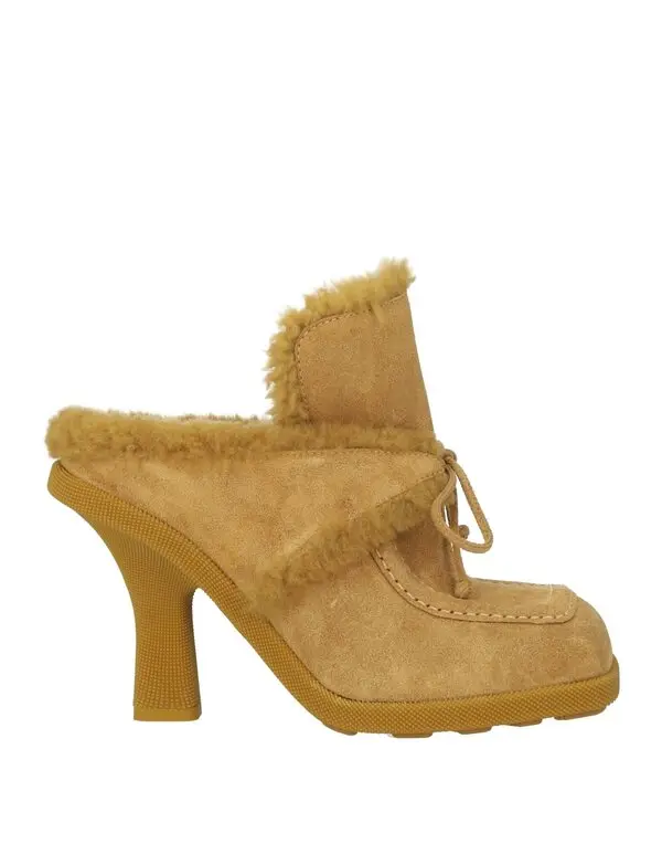 Burberry Suede Shearling Slippers - Brown