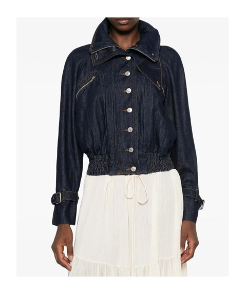 Dries Van Noten Denim Jacket With High Neck