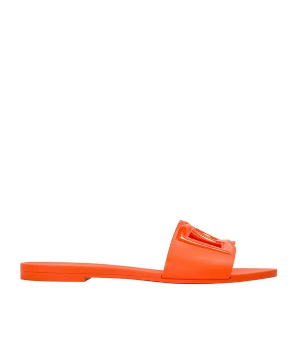 Dolce & Gabbana Logo Slide Sandals - Orange