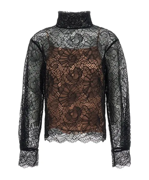 ROTATE BY BIRGER CHRISTENSEN Lace Shirt - Black