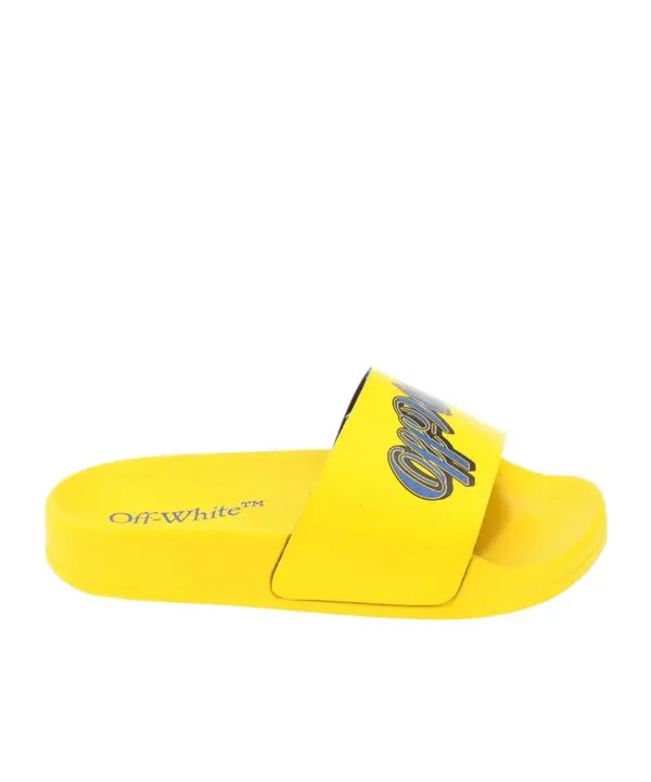 Off-White Pool Sliders - Yellow