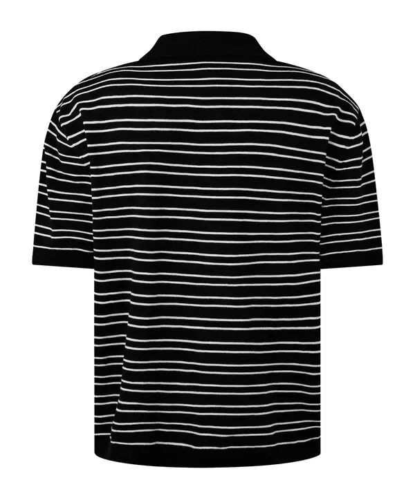 REPRESENT Striped Shortsleeve Knit Polo Shirt