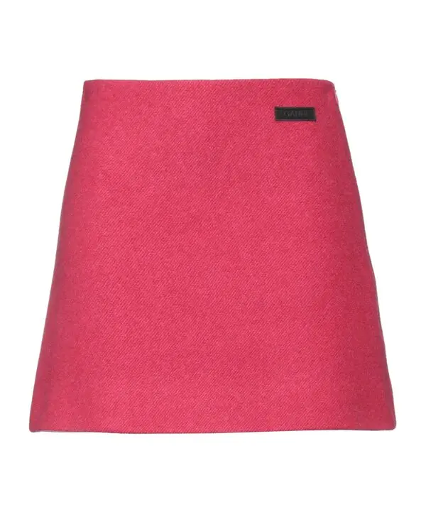 GANNI Logo Detailed Skirt - Red