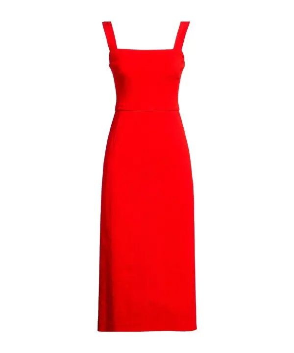 Tory Burch Slim Square Neck Crepe Dress - Red