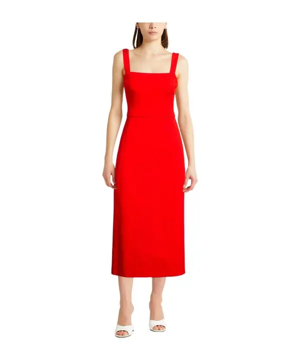 Tory Burch Slim Square Neck Crepe Dress