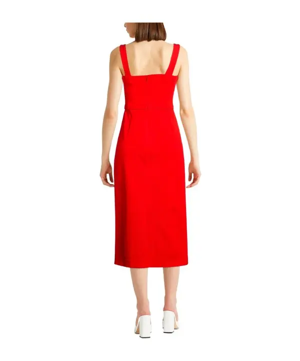 Tory Burch Slim Square Neck Crepe Dress