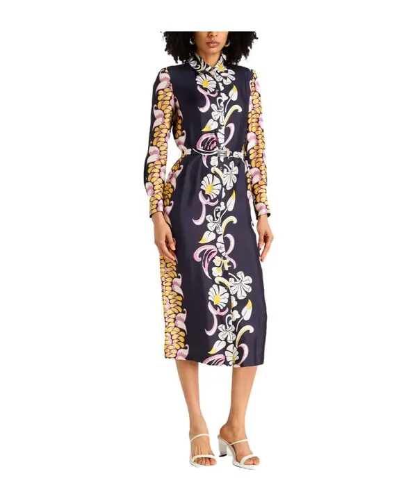 Tory Burch Floral Long-sleeve Shirt Dress