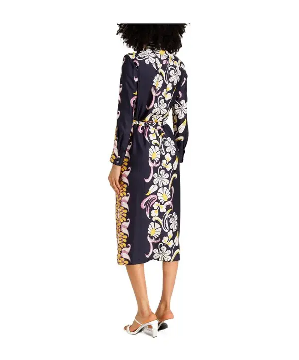Tory Burch Floral Long-sleeve Shirt Dress