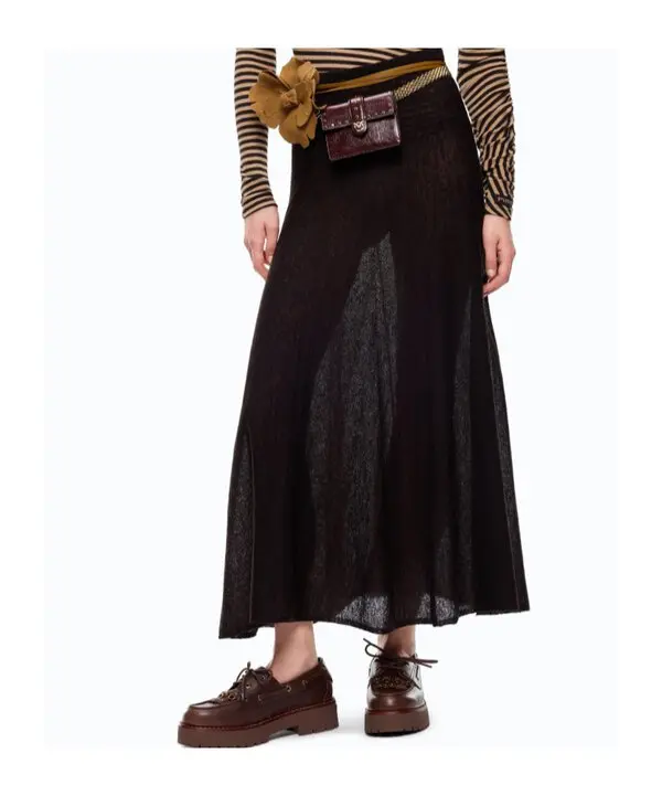 Pinko Knitted A-line Midi Skirt
