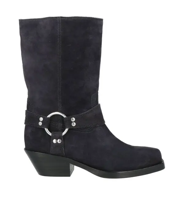 Isabel Marant Étoile Square-toe Block-heel Denim Ankle Boots - Black