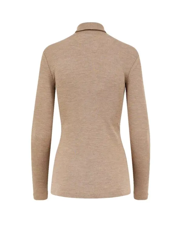 Max Mara Logo Embroidered Mock Neck Knitted Jumper