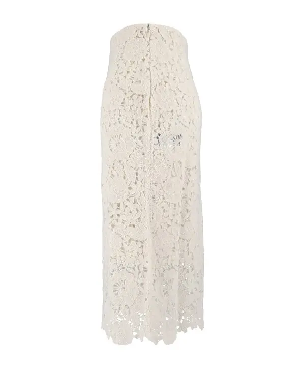 Ermanno Scervino Floral Lace Midi Skirt