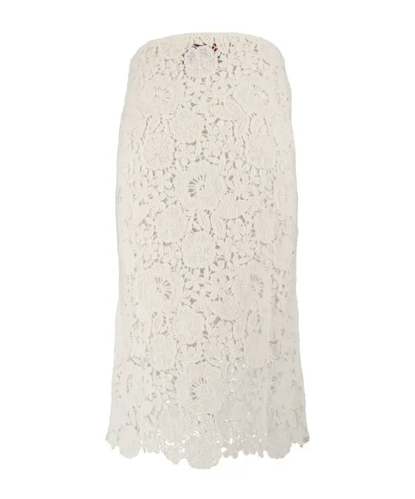 Ermanno Scervino Floral Lace Midi Skirt