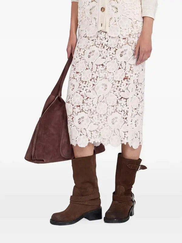 Ermanno Scervino Floral Lace Midi Skirt
