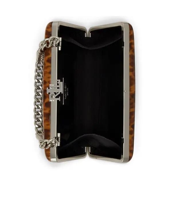 Ralph Lauren Tortoiseshell Hardcase Evening Clutch With Chain Strap