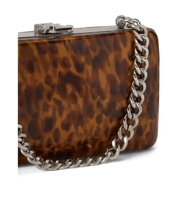 Ralph Lauren Tortoiseshell Hardcase Evening Clutch With Chain Strap