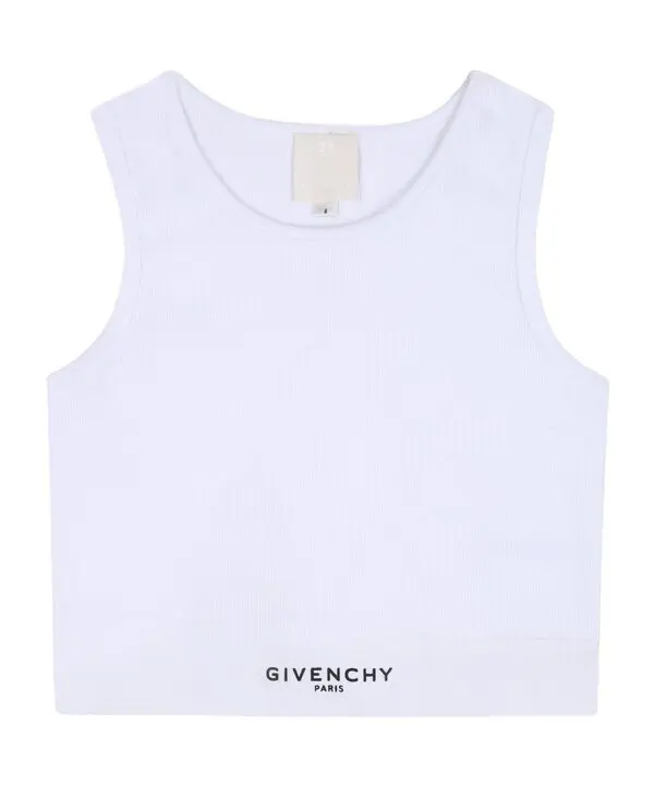 Givenchy Ribbed Cropped Tank Top - White
