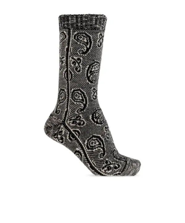 Dries Van Noten Jacquard Wool Socks - Black
