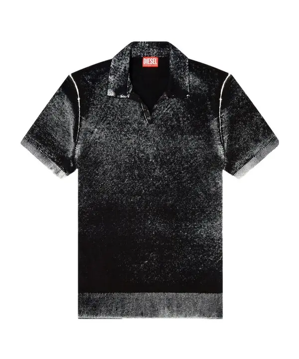 DIESEL® Washedeffect Shortsleeve Knit Polo Shirt