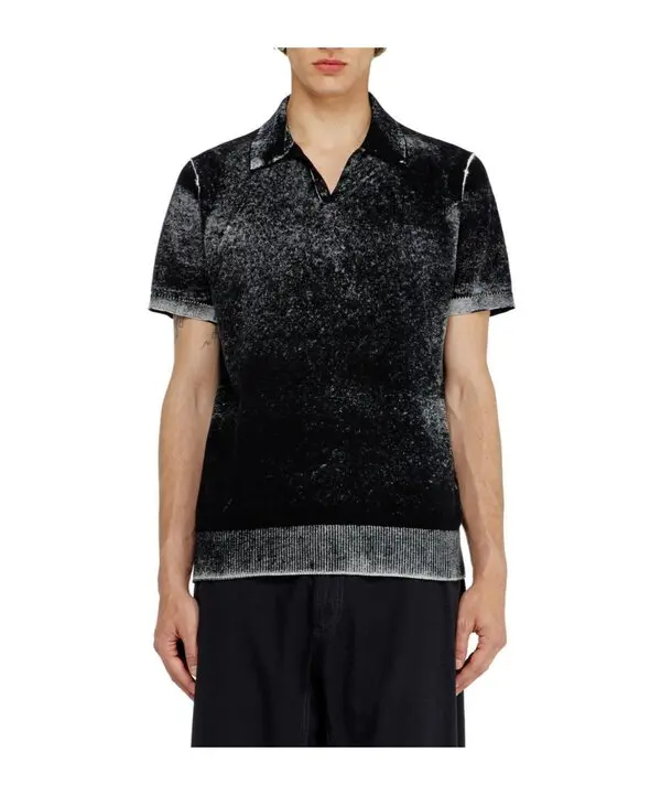 DIESEL® Washedeffect Shortsleeve Knit Polo Shirt