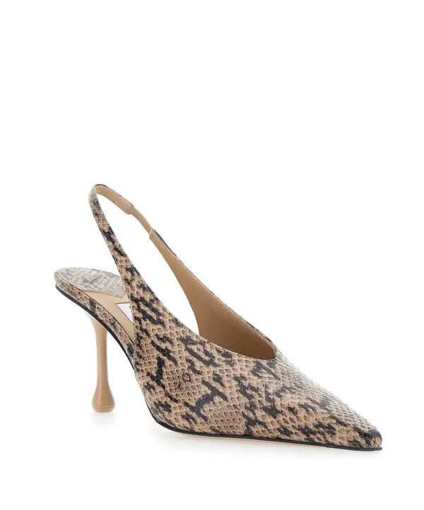 JIMMY CHOO Pointed-toe High-heeled Slingback Sandals With Snakeskin Print - No