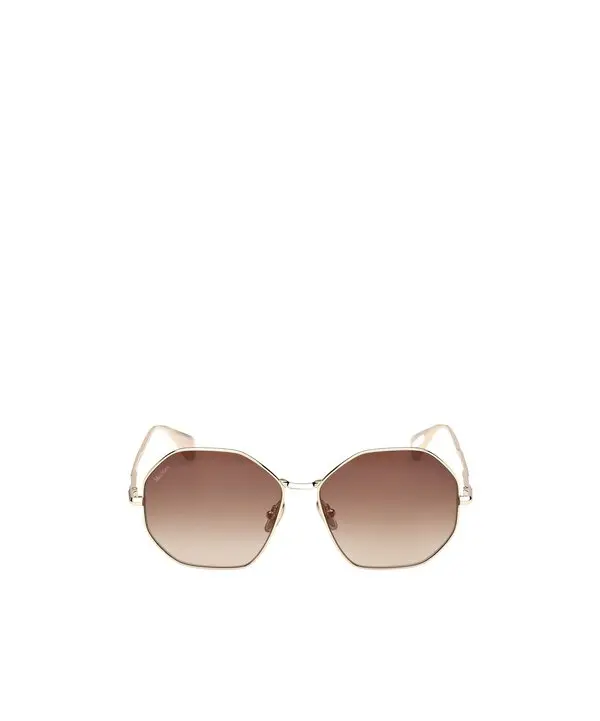 Max Mara Miller Geometric Frame Sunglasses - Nude