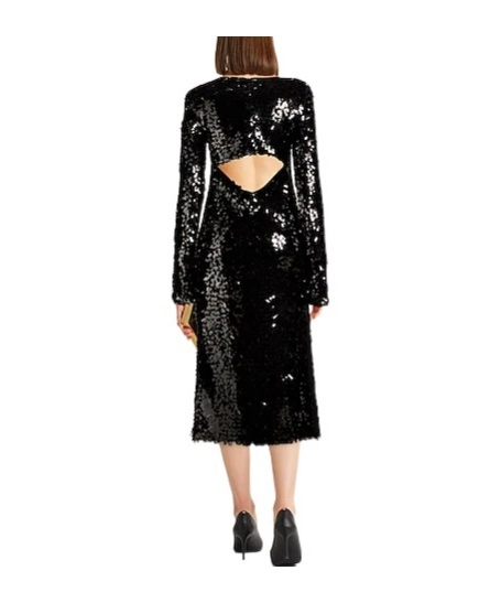 Sportmax Sequined Midi Dress With Long Sleeves And Crewneck