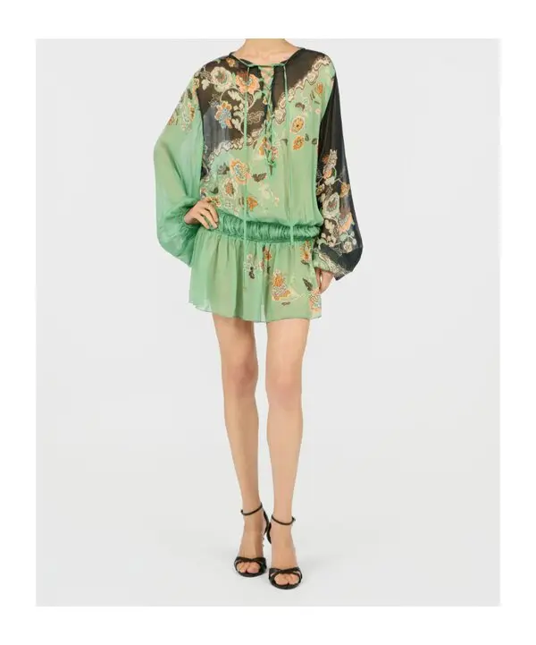Roberto Cavalli Floral-print Ruched Mini Dress