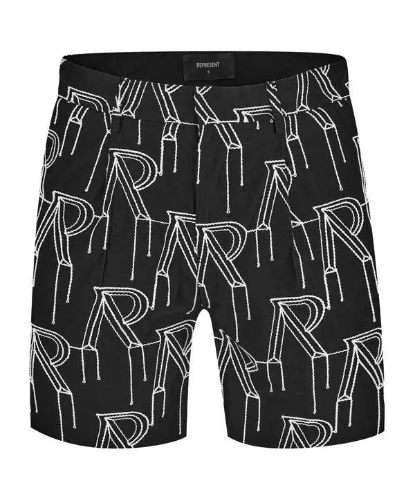 REPRESENT Cotton Woven Tracksuit Shorts - Black