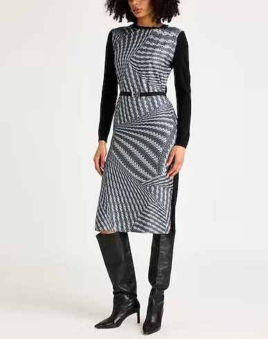 Tory Burch Printed Long Sleeve Midi Dress