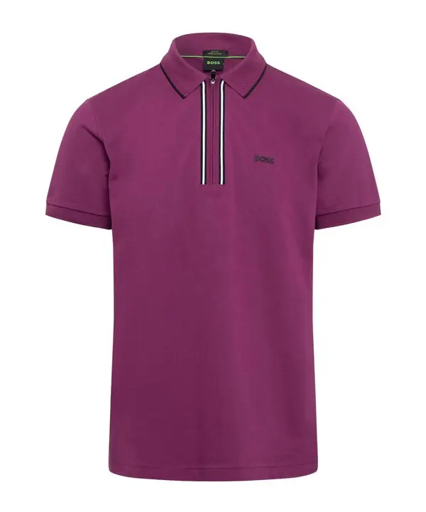 Hugo Boss Halfzip Shortsleeve Polo Shirt - Pink