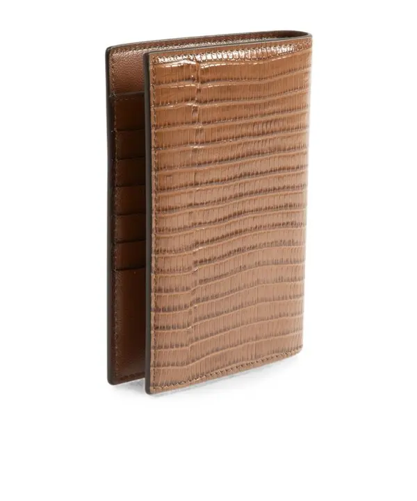 TOM FORD Lizard-effect Leather Passport Holder