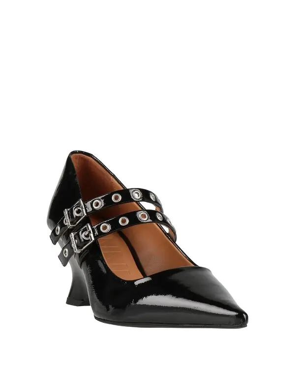 GANNI Comfortable Non-slip Wedge-heel Mary Janes