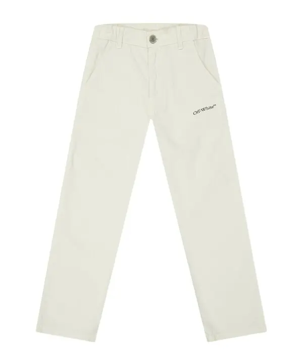 Off-White Casual Workwear Pants - Beige